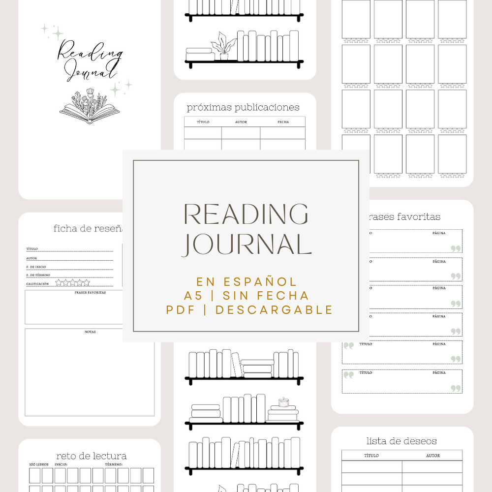 Reading Journal Printable Español - Milenka Pizarro | Hotmart