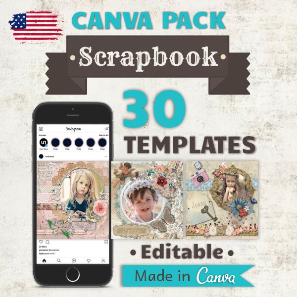 Canva Pack Scrapbook Templates