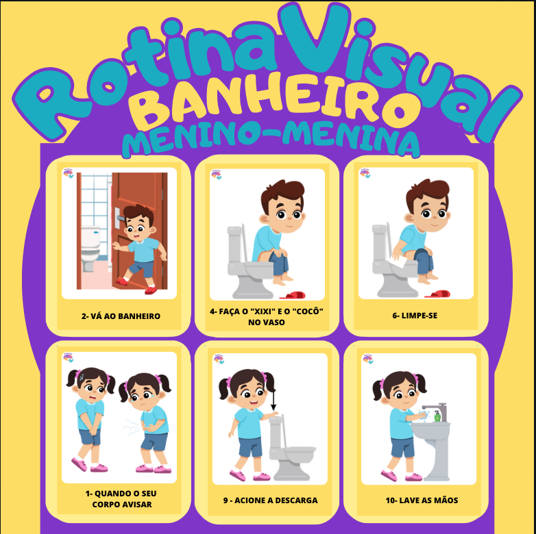 Rotina Visual Banheiro Meninomenina Autistoys Hotmart 1840