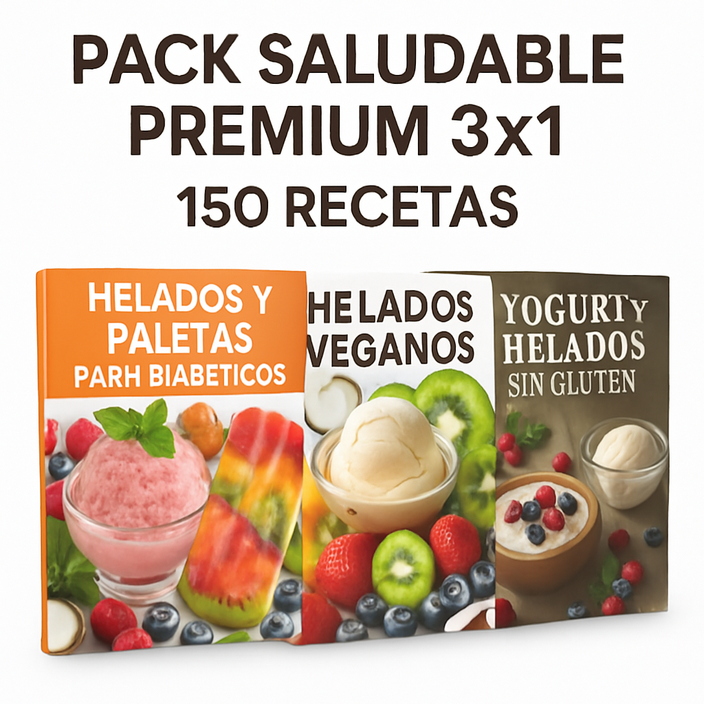 PACK SALUDABLE PREMIUM – 3x1 Más de 150 recetas saludables, creativ...