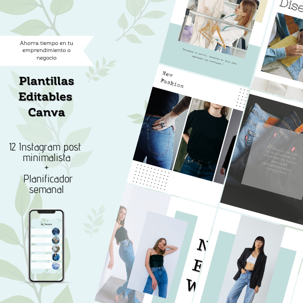 Post para Instagram | 12 Plantillas editables CANVA + Planificador