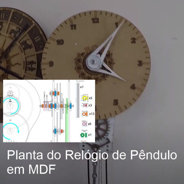Relógio de Corda e Pêndulo em MDF - Rodrigo Rinaldi | Hotmart