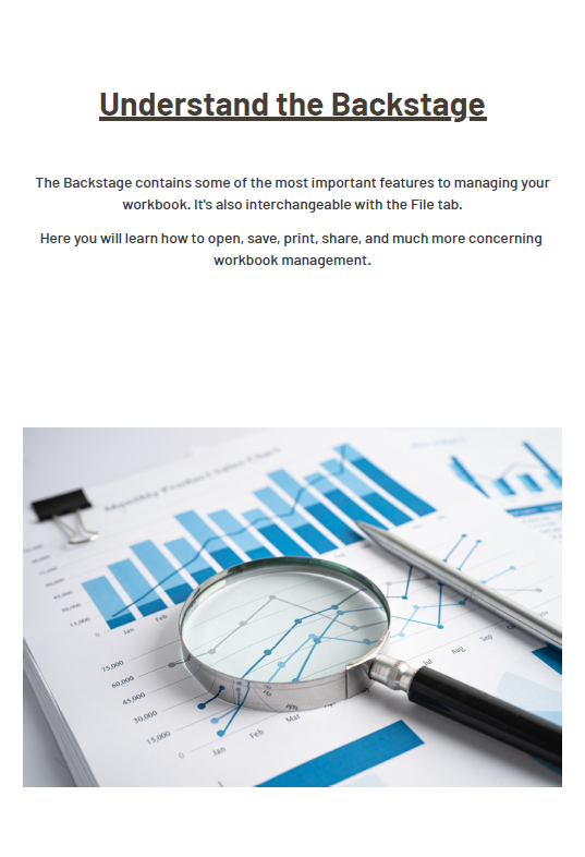 Excel - Understand the Backstage