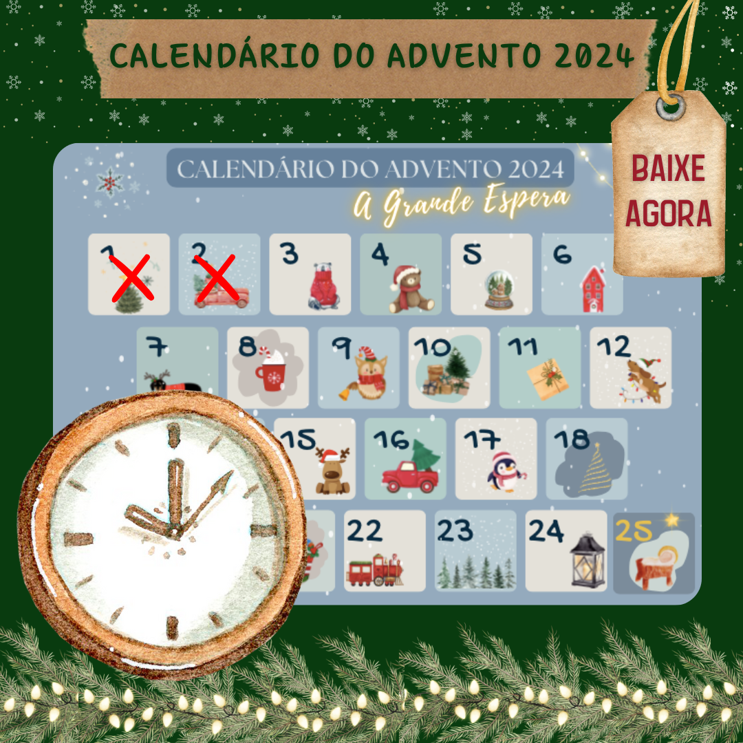 Calendário do Advento Cristão: A Grande Espera - Modelo Neve (Kit ...