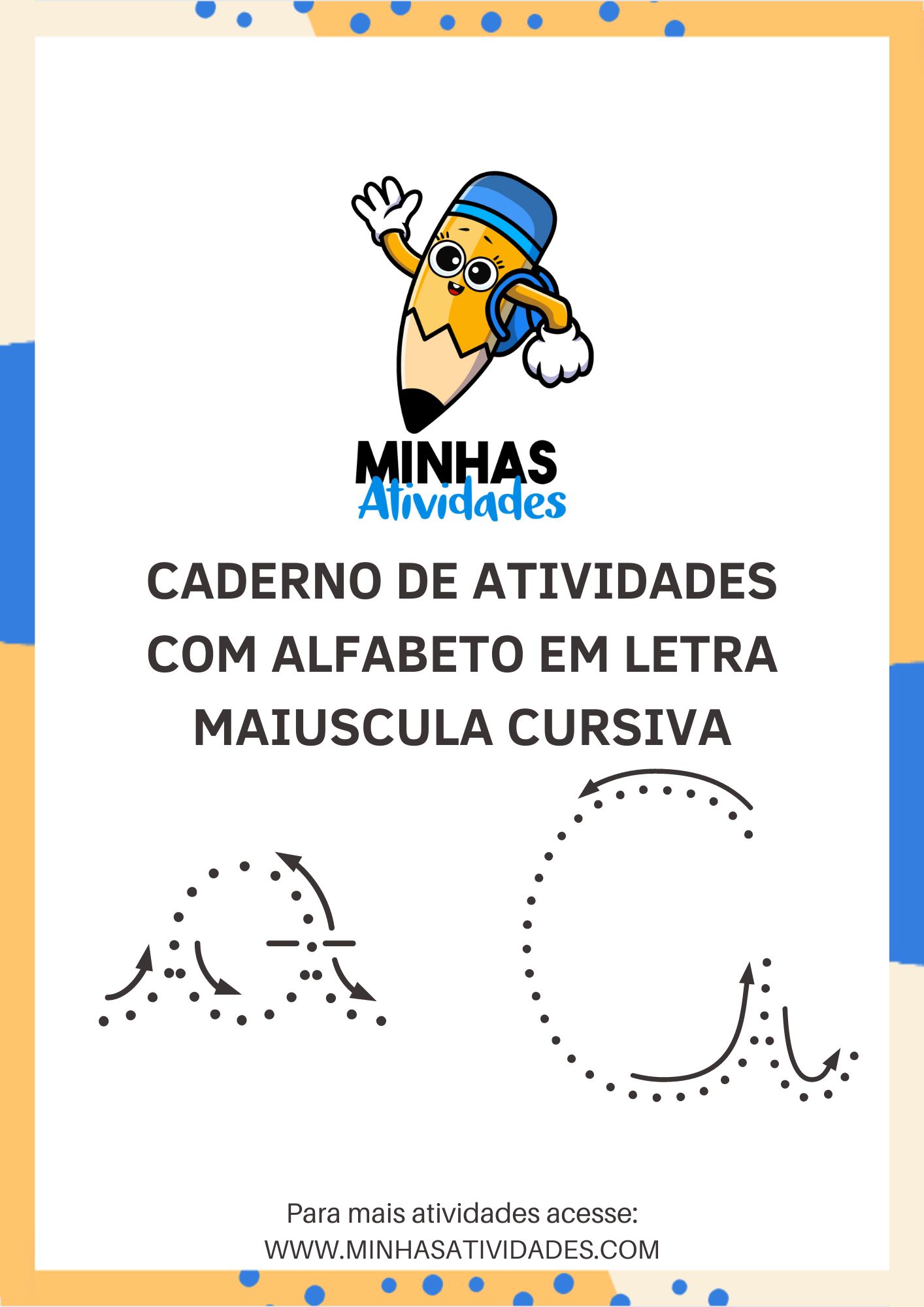 Caderno com as 26 Letras do Alfabeto Cursivas para Cobrir - B20 Con...