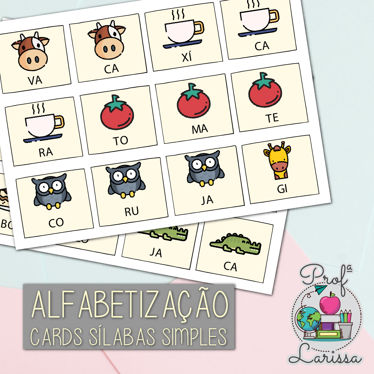 Alfabetização - Cards sílabas simples - Larissa Malmonge Belezi | H...