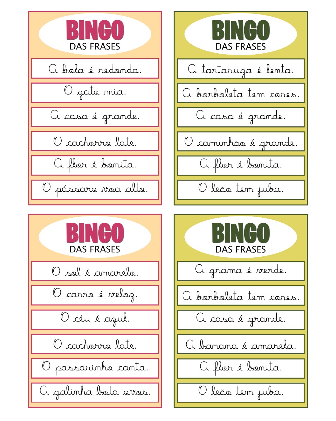 Bingo das frases