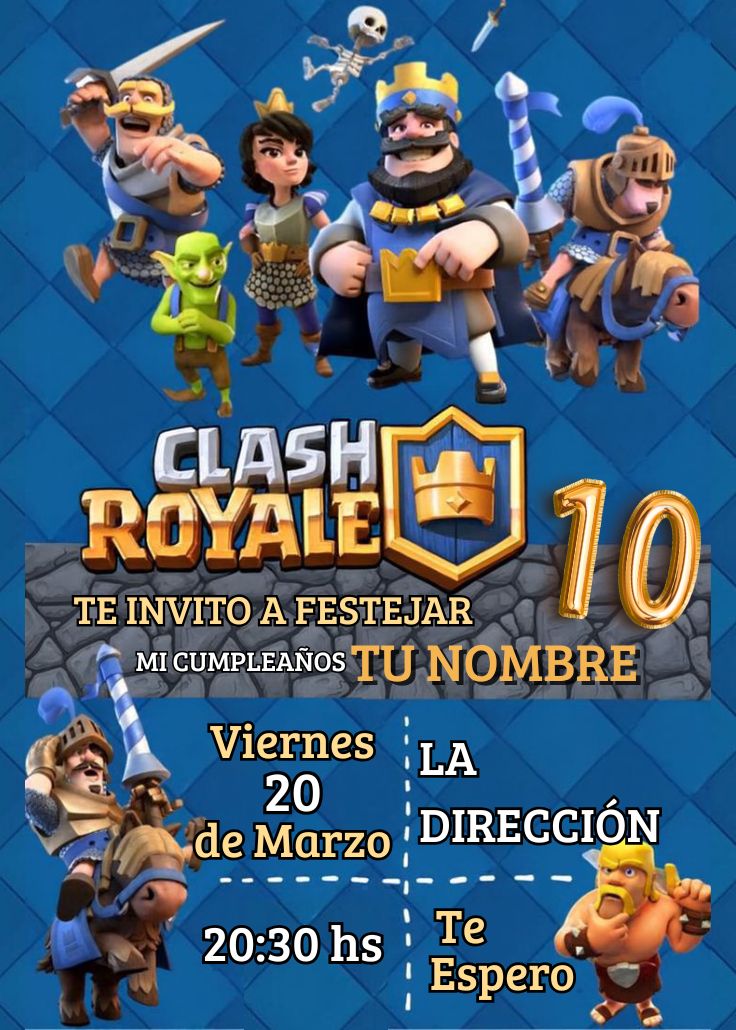 Invitación Cumpleaños De Clash Royale Zoe Cabandie Hotmart