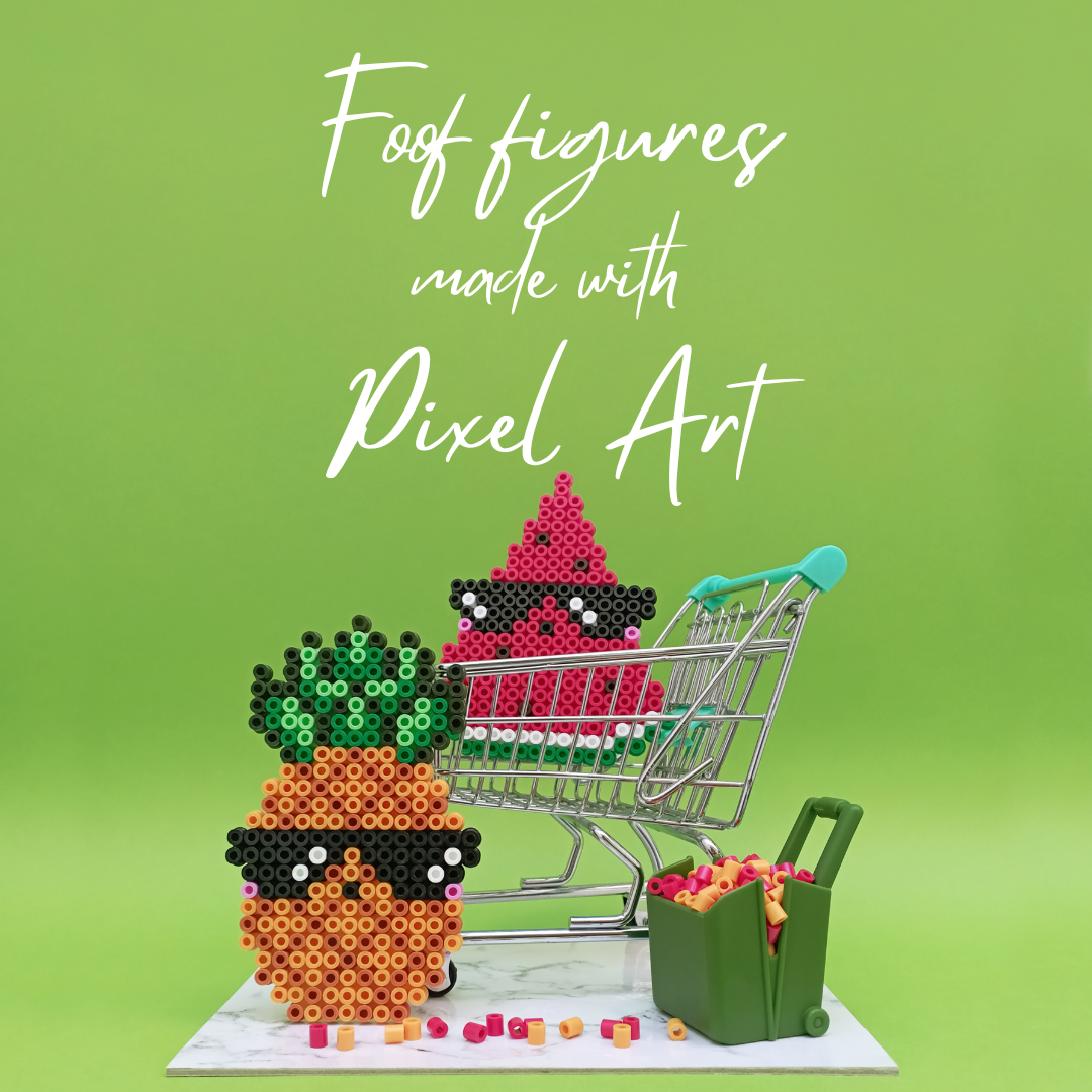 Food figures made with Pixel Art - Pixel Art With Love | Hotmart