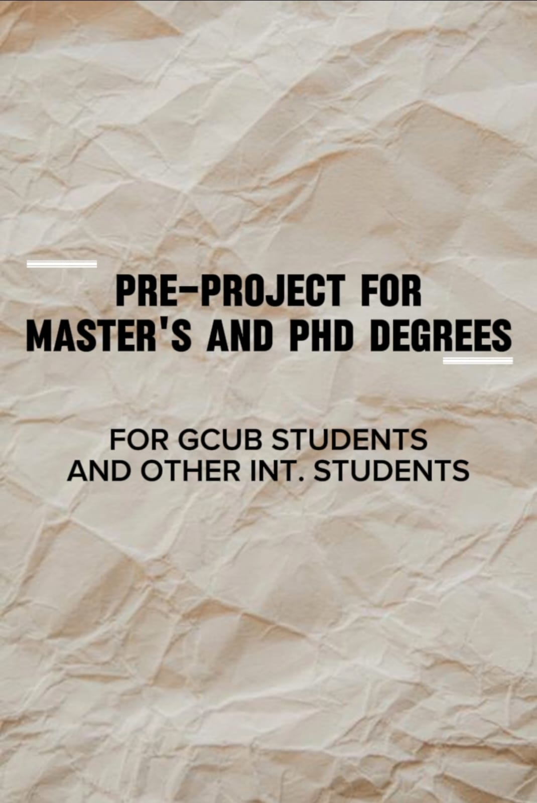 MSc. and PhD Pre-project templete
