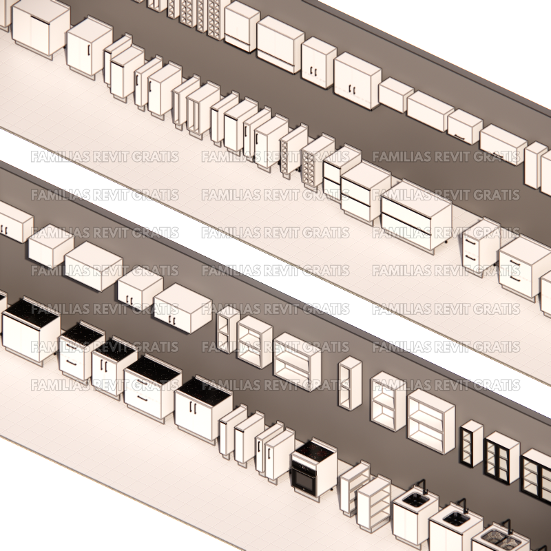 FAMILIAS REVIT PREMIUM DE ARMARIOS DE COCINA - MASTER BIM | Hotmart