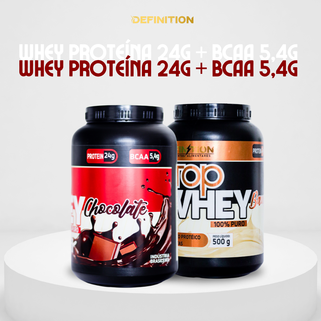COMBO TOP WHEY DEFINITION | 24G DE PROTEÍNA + 5,4G DE BCAA | 1KG