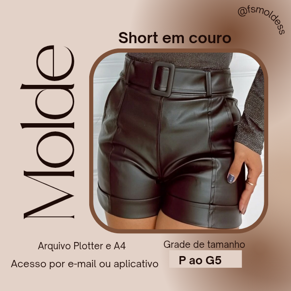 Molde short em couro - Franciele Souza | Hotmart