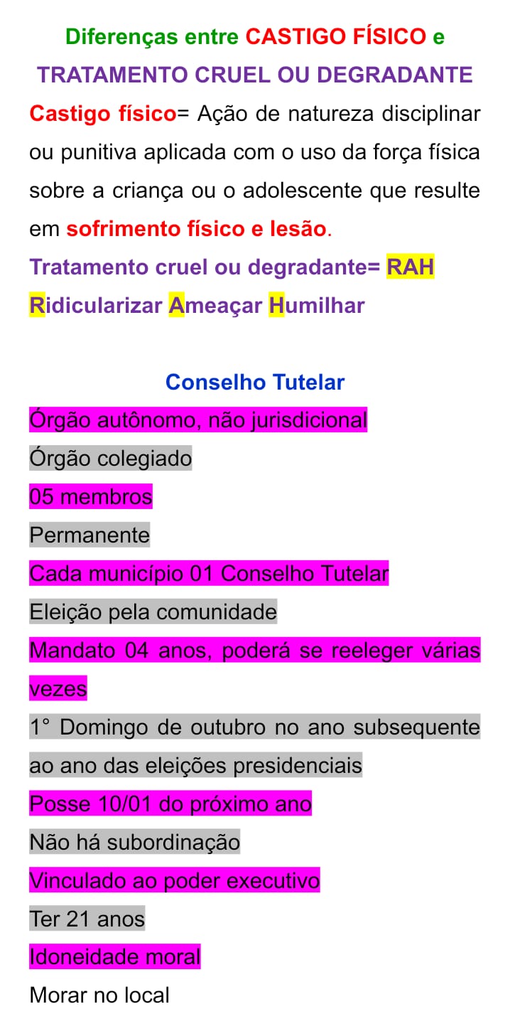 Resumo ECA- Estatuto da criança e do adolescente. Tudo mastigado e ...