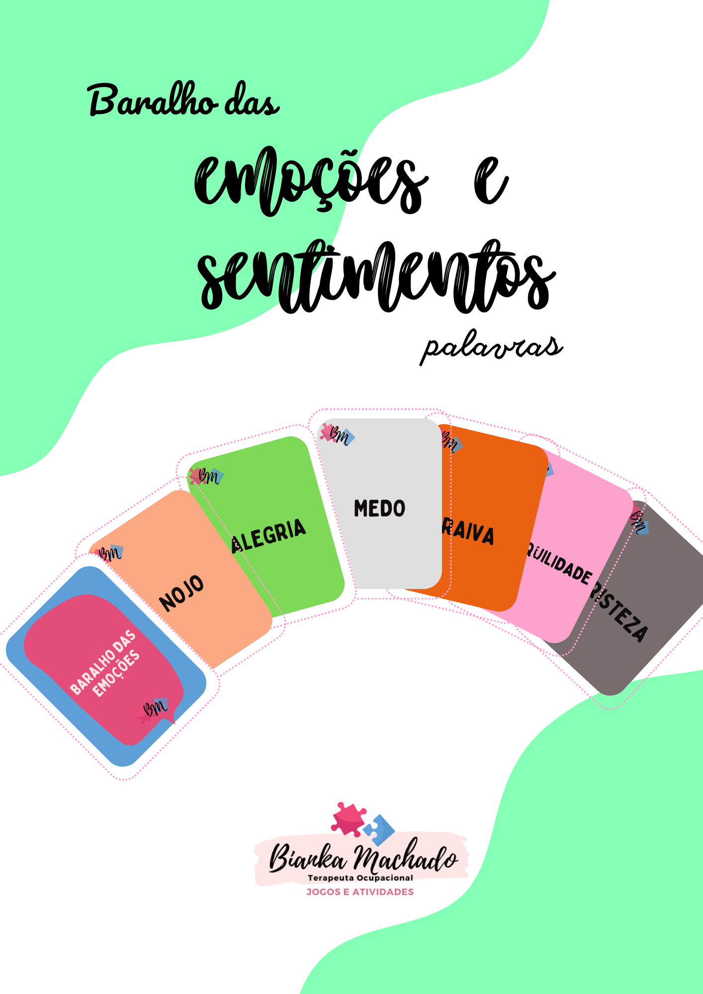 Baralho das Emoções e Sentimentos - Palavras - Bianka Machado Alves...