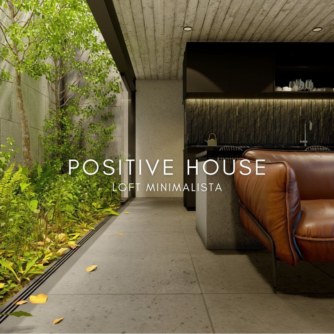 PLANTA BAIXA LOFT INDUSTRIAL DE 7X10 METROS MINIMALISTA - POSITIVE HOUSE