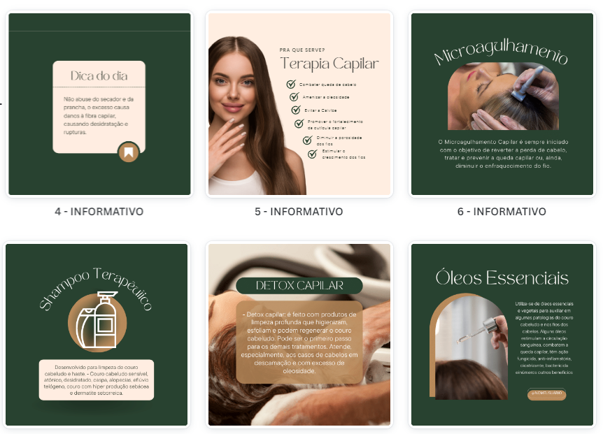 Pack Canva Terapia Capilar (Pacote Basic) - Canva para empreendedor...