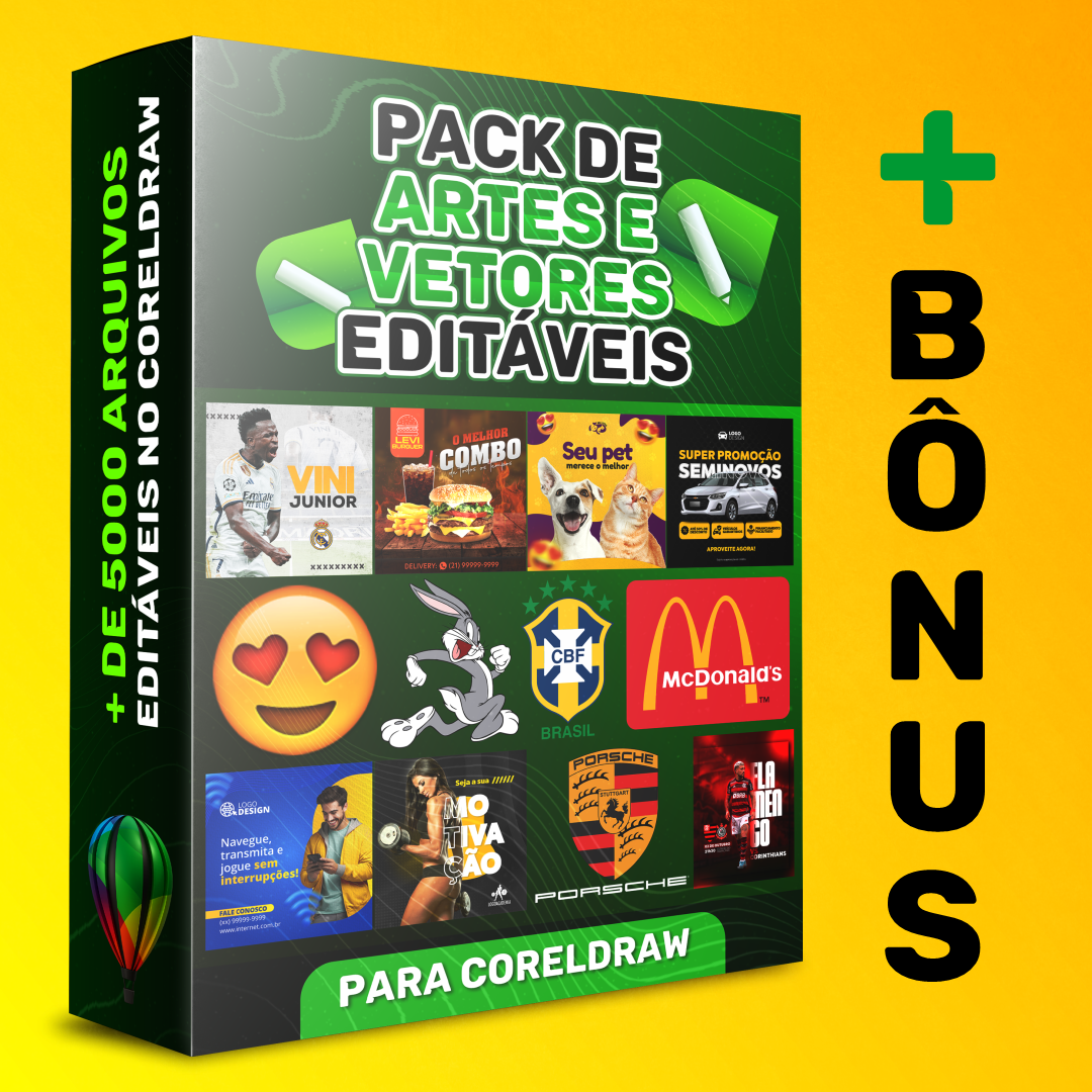 Pack de Artes e Vetores Editáveis no CorelDraw - Caio Vasconcelos d...
