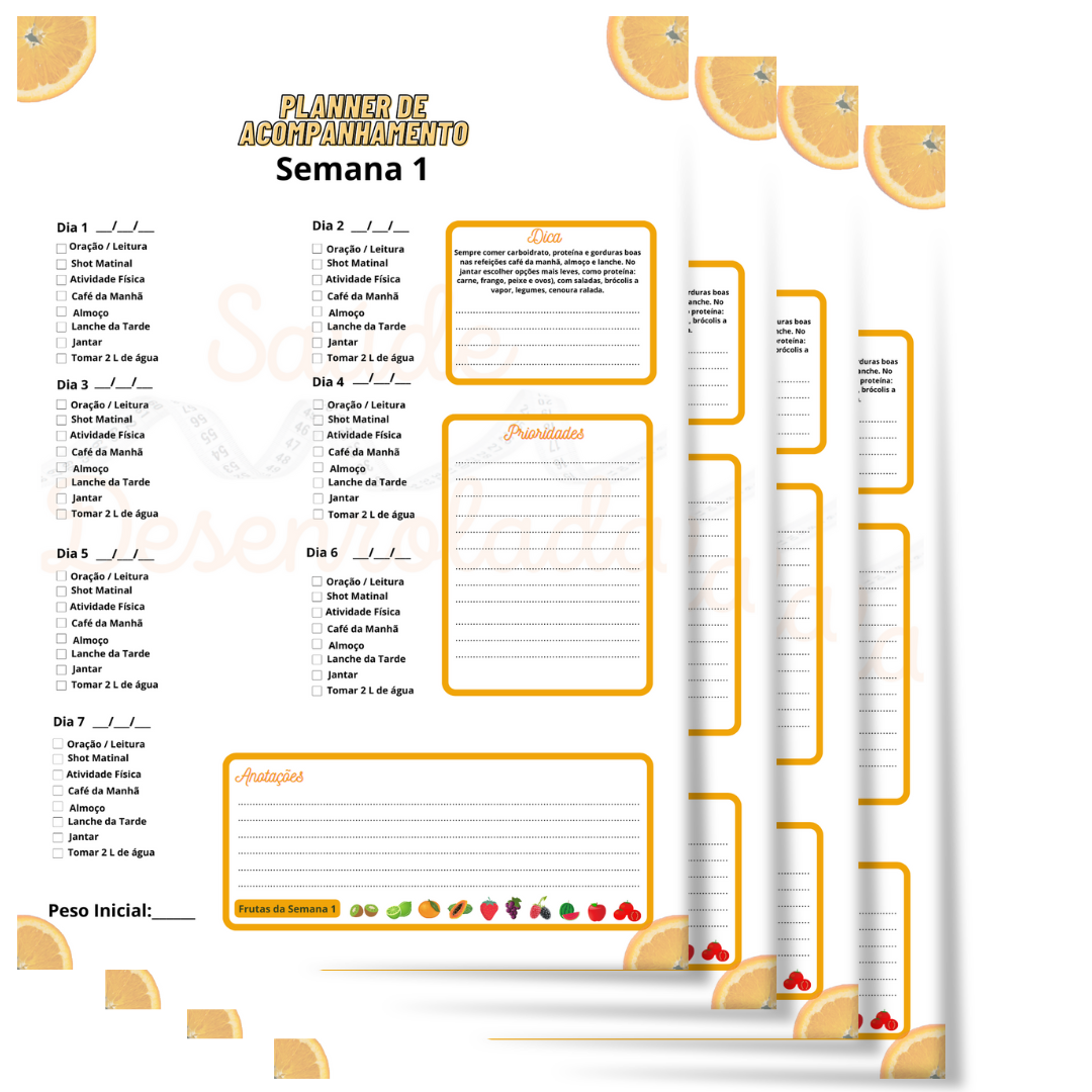 Planner e Shots de Emagrecimento Pro - Saúde Desenrolada | Hotmart