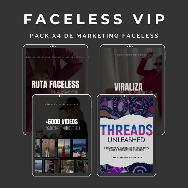 Pack x4 Marketing Faceless PLR - Facelessbylu | Hotmart