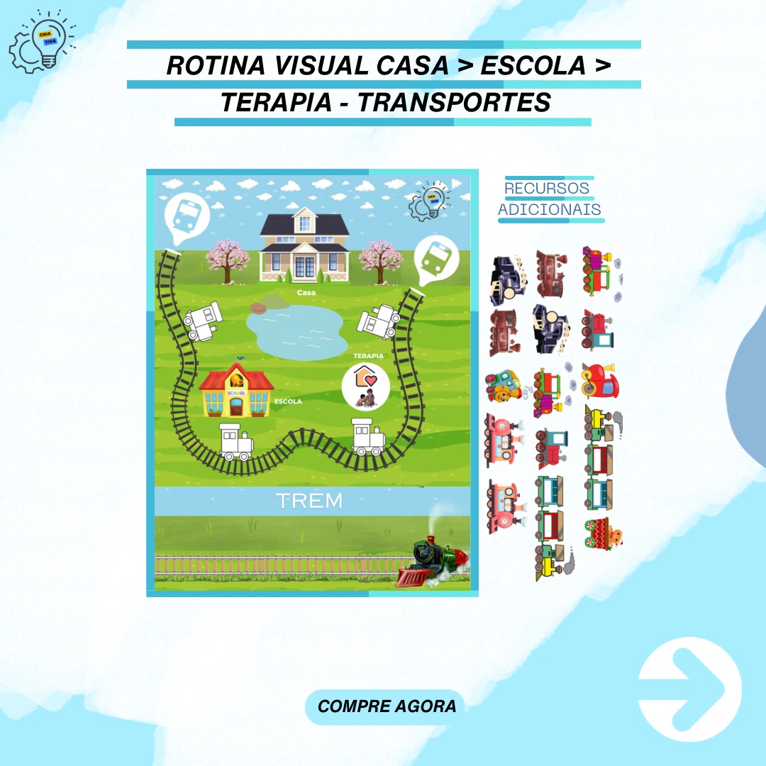 ROTINA VISUAL (CASA, ESCOLA, TERAPIA) - TREM - CRIATIVA APOIOS VISU...