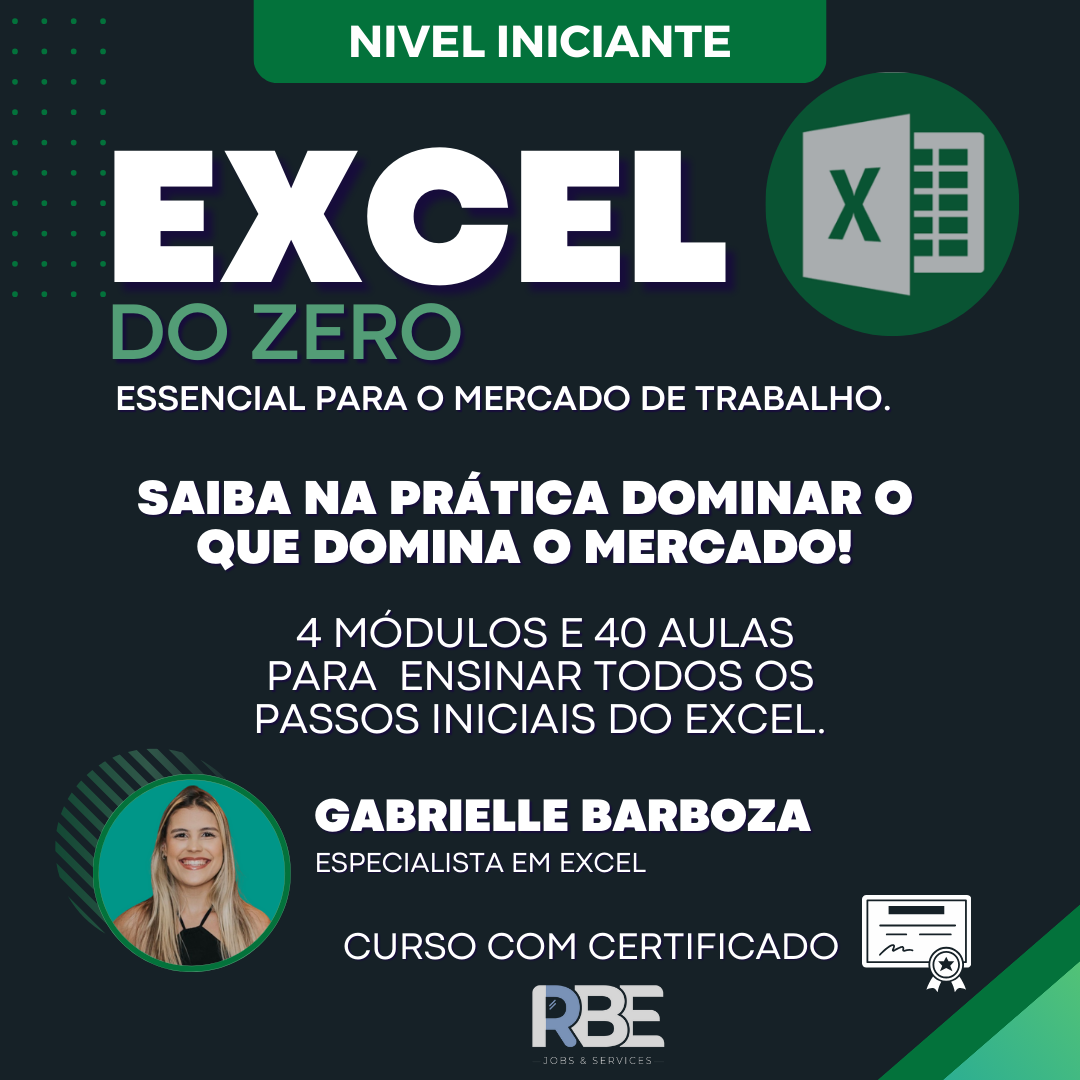 Excel do Zero - Essencial para o Mercado de Trabalho - Rede Balcão ...