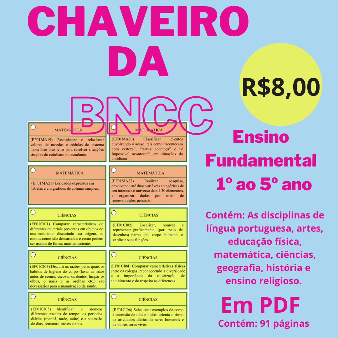 Chaveiro BNCC - Ensino Fundamental 1 - Renata Ramos | Hotmart