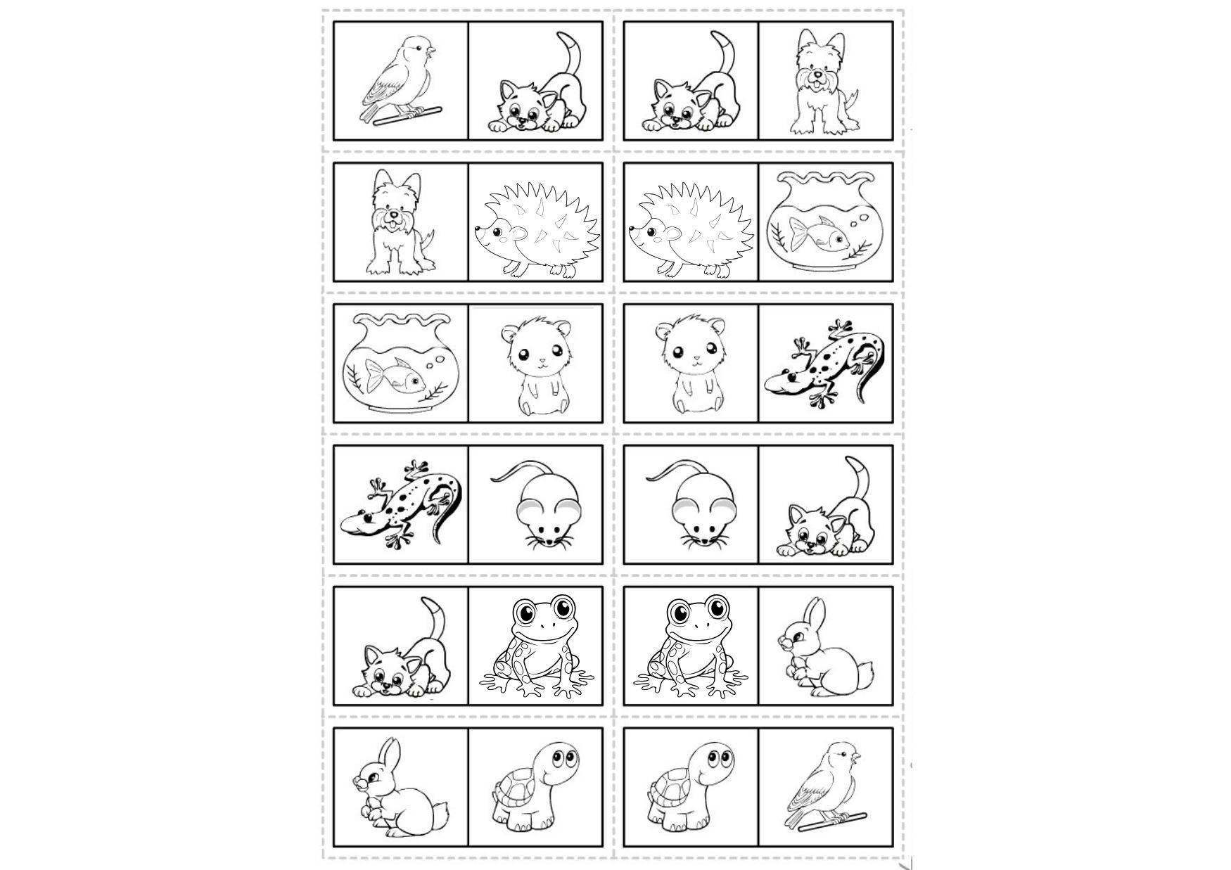 Pets Domino Worksheet