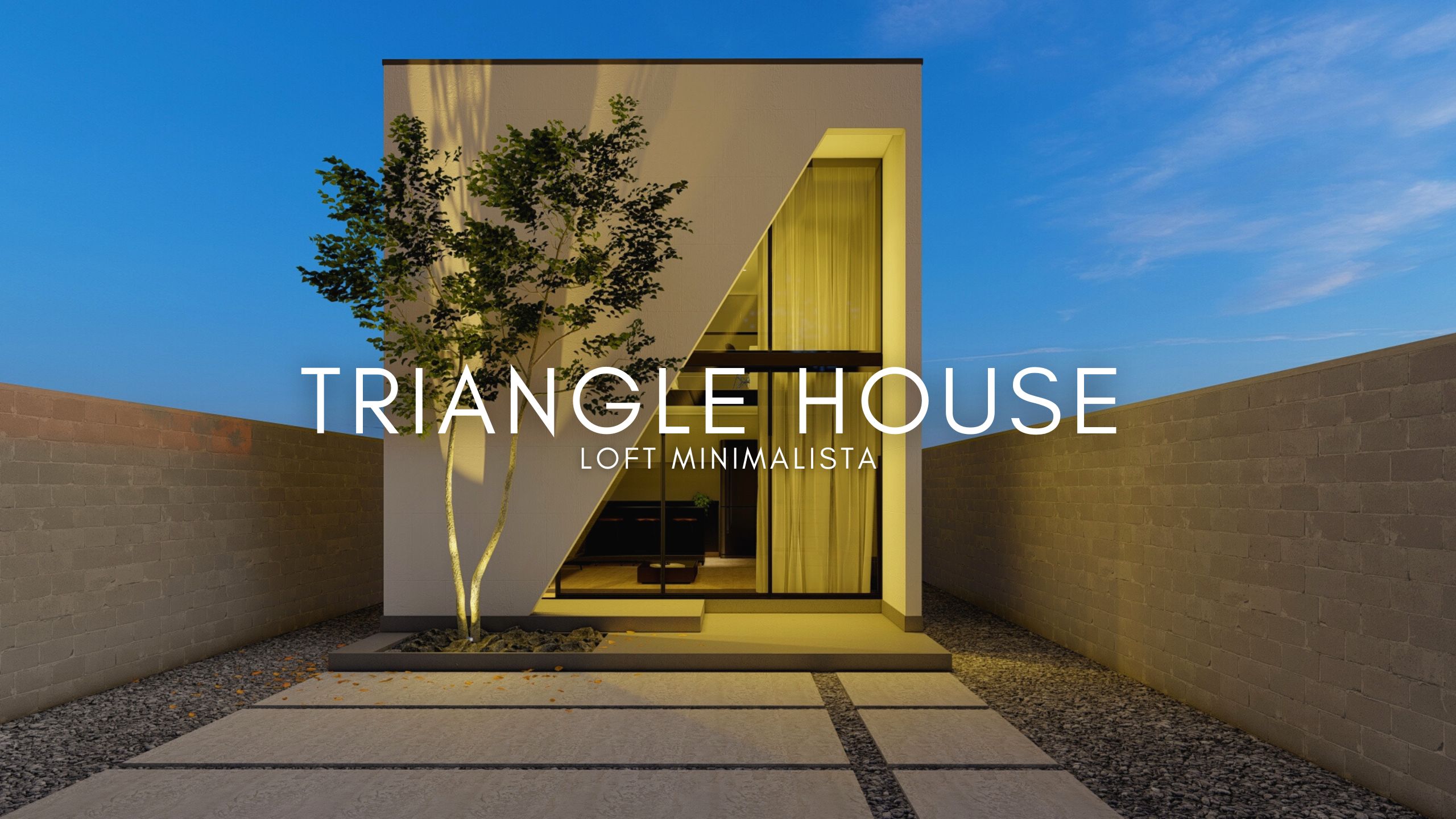 Projeto Arquitetônico Completo TRIANGLE HOUSE Loft Minimalista de 5...