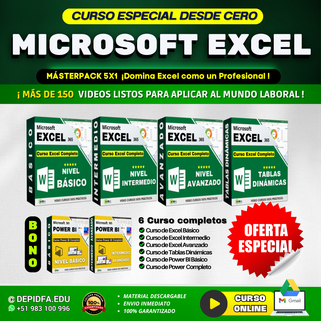 PACK DE EXCEL 365 PROFESIONAL - Depidfa.edu | Hotmart