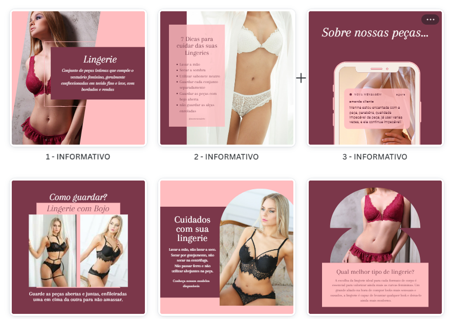 Pack Canva Moda Íntima (pacote basic) - Canva para empreendedoras
