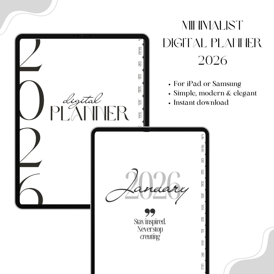 2026 Minimalist Digital Planner | Simple, Modern and Elegant Aesthe...