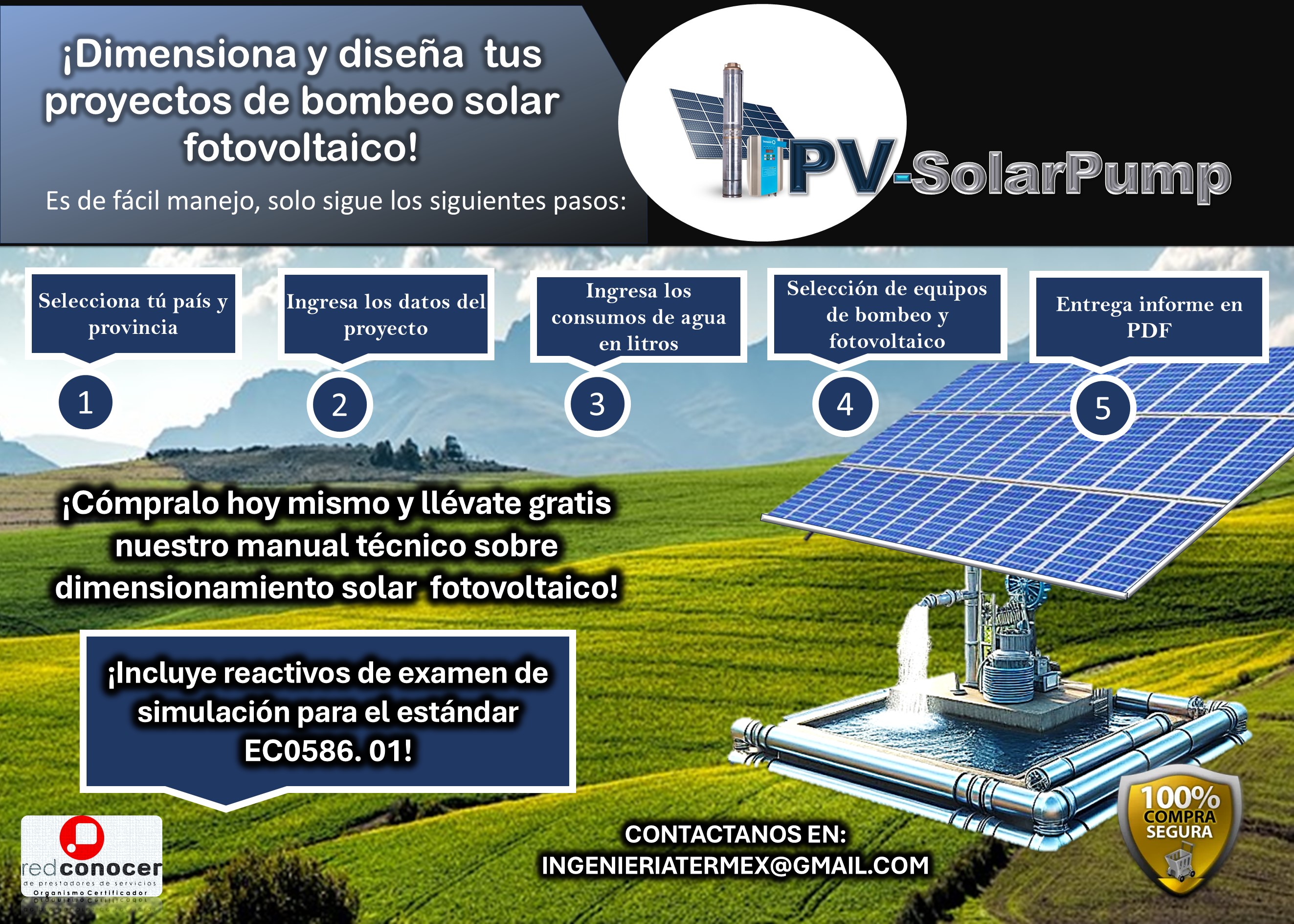 PV-SolarPump. Programa para dimensionar sistemas de bombeo solar fo...