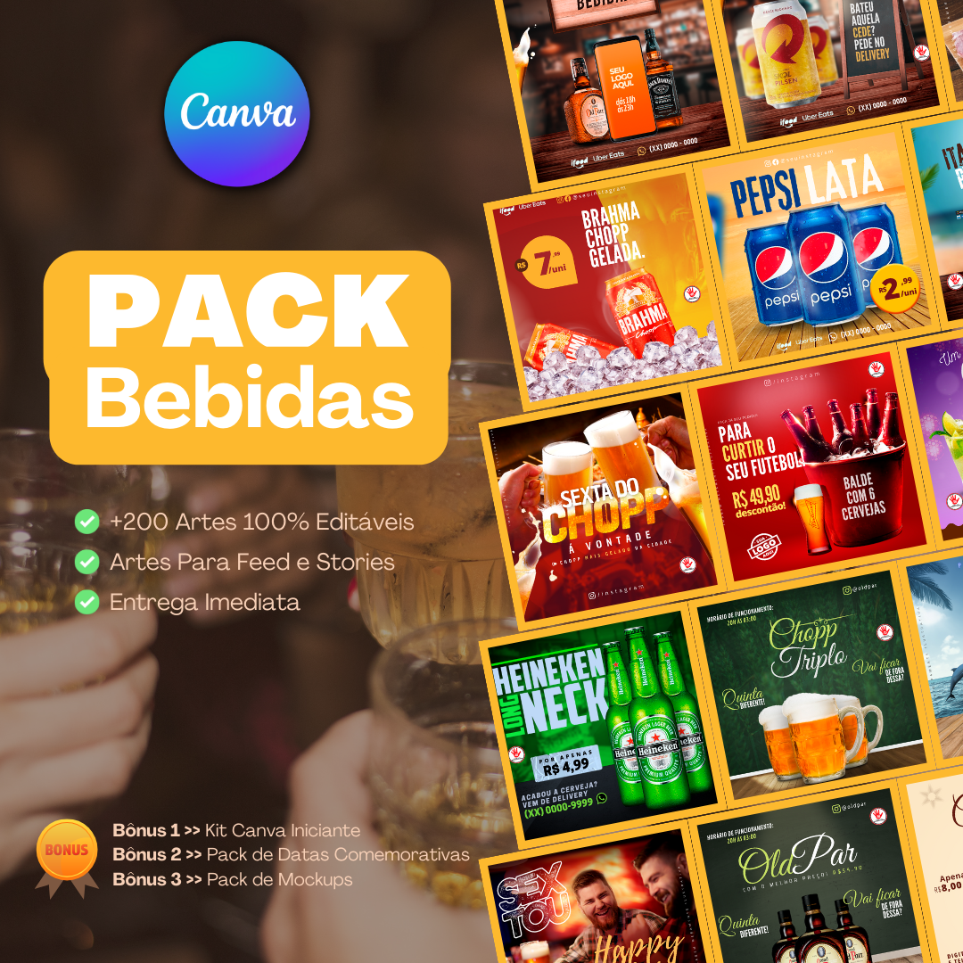 Pack Canva Para Bebidas - André Moraes | Hotmart