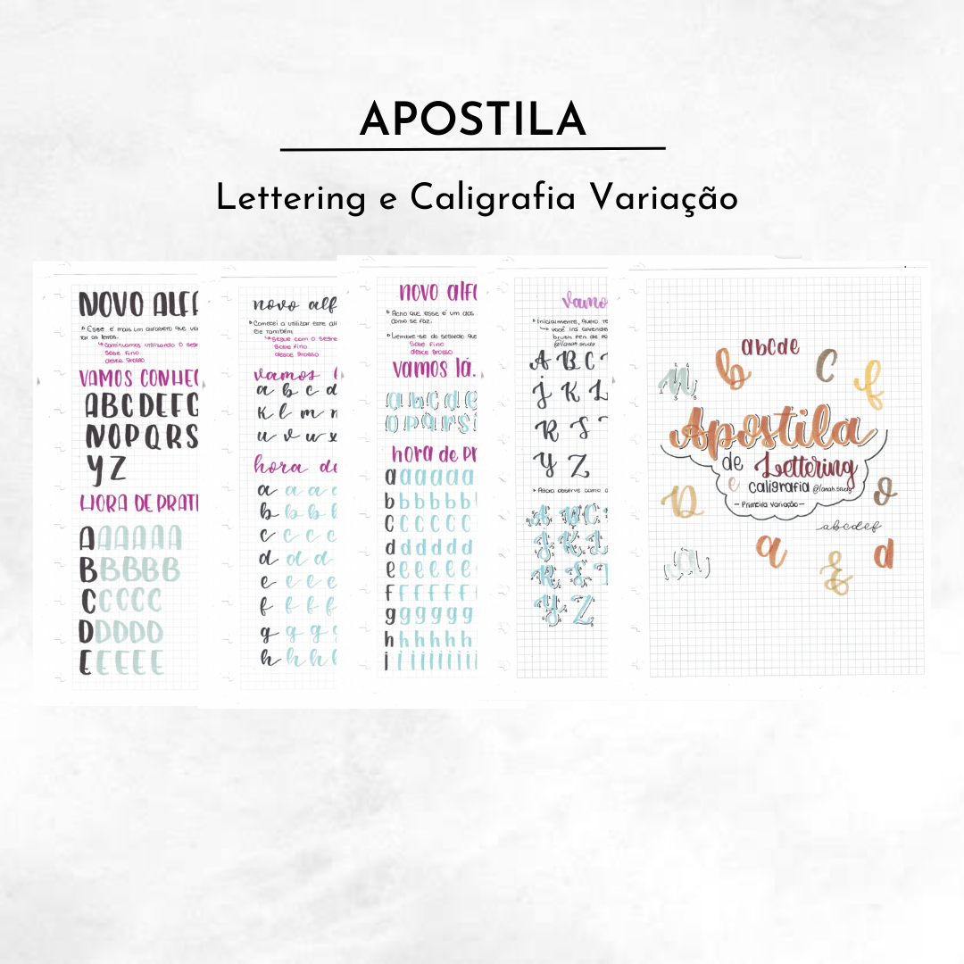 Apostila de Lettering e Caligrafia - Variação - Alana Silva | Hotmart