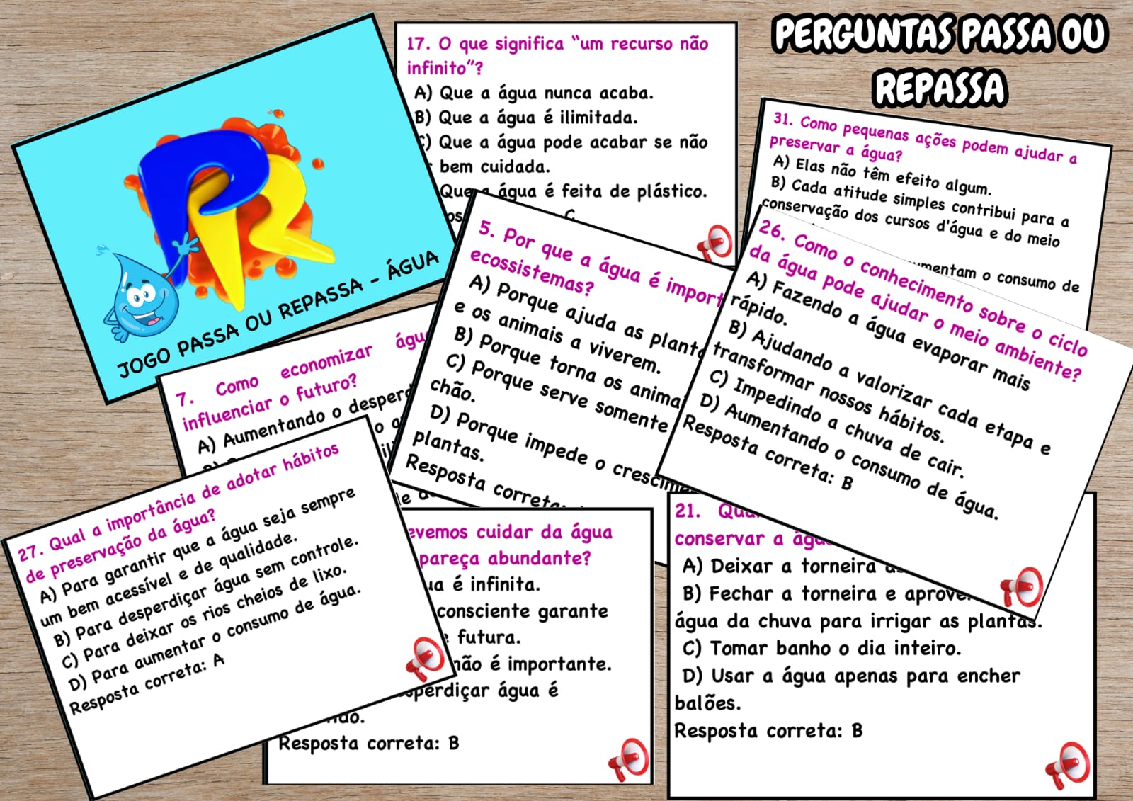 JOGO PASSA OU REPASSA: ÁGUA 💧 - PDF EDUCACIONAL | Hotmart