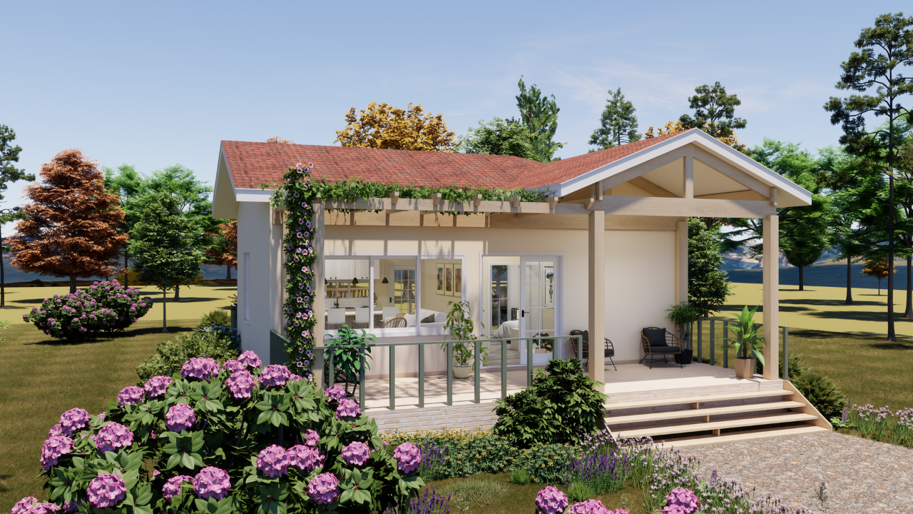 Very Cozy Small Country House. Project in DWG and PDF