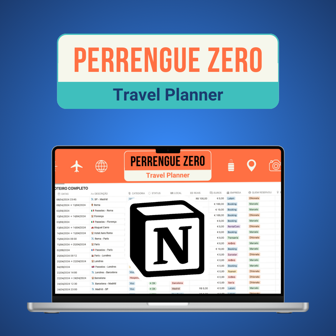 Planner de Viagem Perrengue Zero - No Notion - Redesign 360 | Hotmart