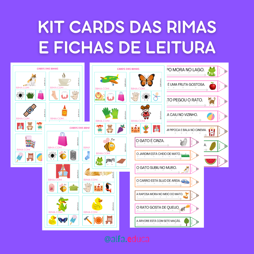 KIT CARDS DAS RIMAS E FICHAS DE LEITURA - FERNANDA IZILDA DE CARVAL...