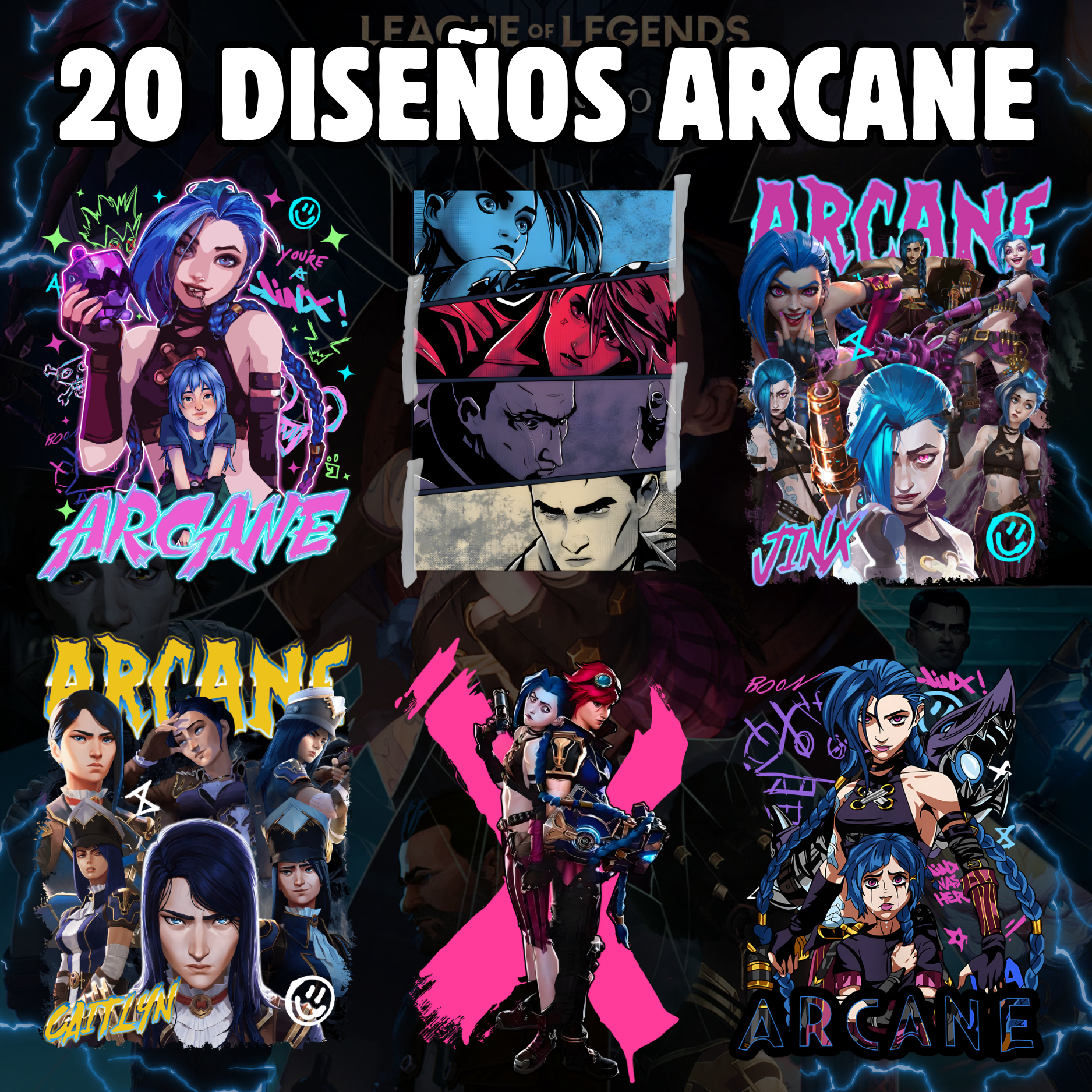 PACK ARCANE 20 DISEÑOS PNG - Eduardo | Hotmart