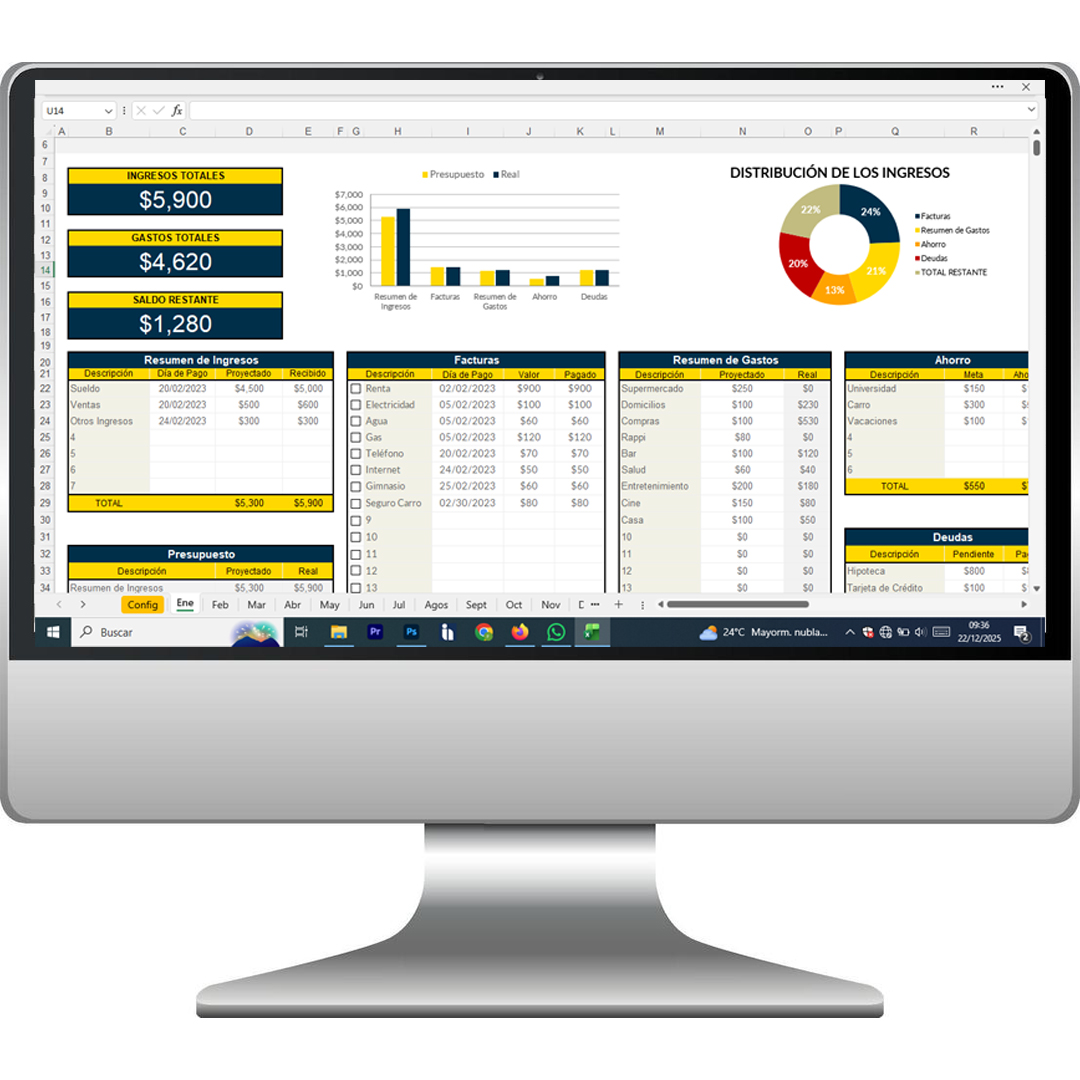 Sistema Finanzas Personales en Excel - Sheets - GUSTAVO CHAUCA VILL...