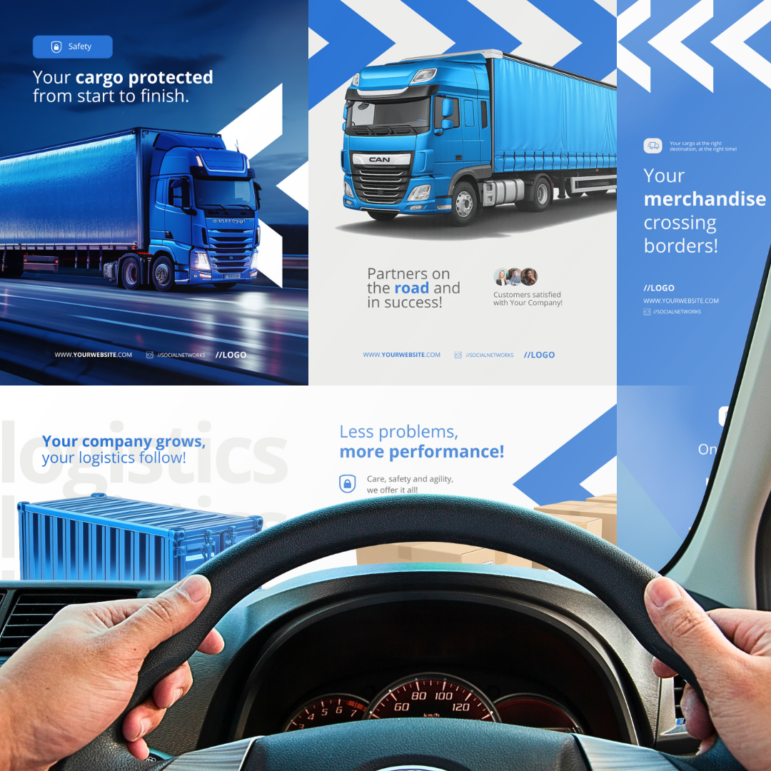 Pack 12 Feed Arts Theme: Transport Companies - Editable in Canva (Free ...