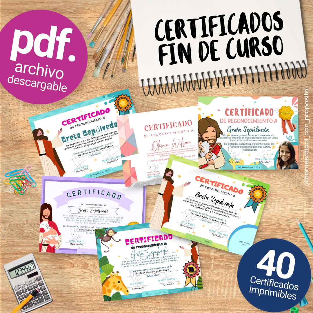 Certificados fin de curso cristianos - Homeschool con propósito | H...