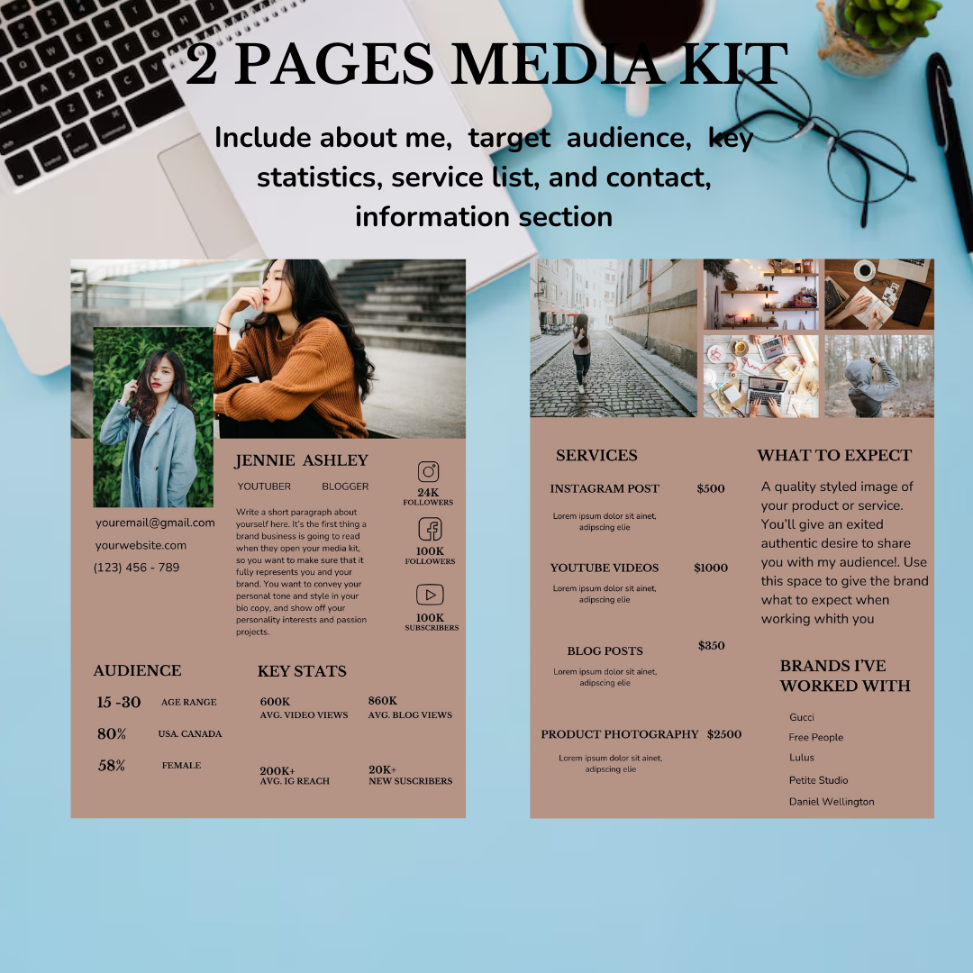 Impulsa tu Marca con un Media Kit Profesional: ¡Fácil de Editar y P...