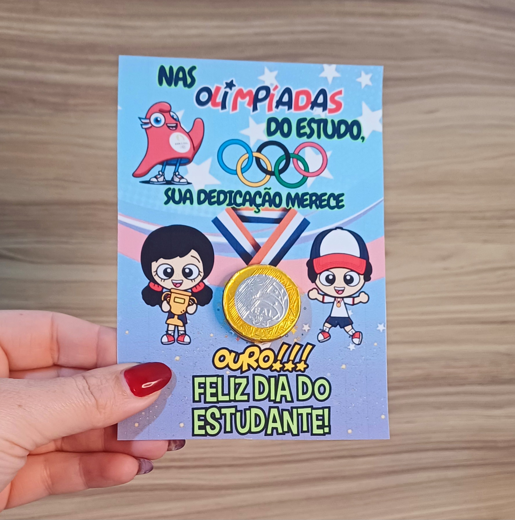 Cartão Medalha de Ouro - Dia do Estudante - Prof Fran Souza | Hotmart