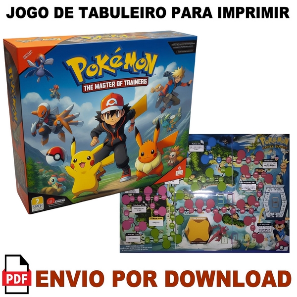 Pokémon - O mestre dos Treinadores: Jogo de Tabuleiro para Imprimir...