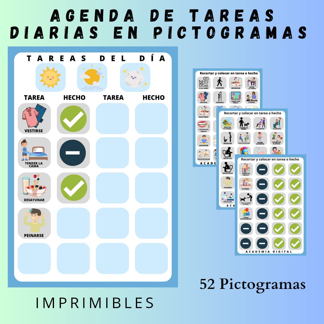 Agenda de Tareas Diarias en Pictogramas - Estimulando La Mente | H...