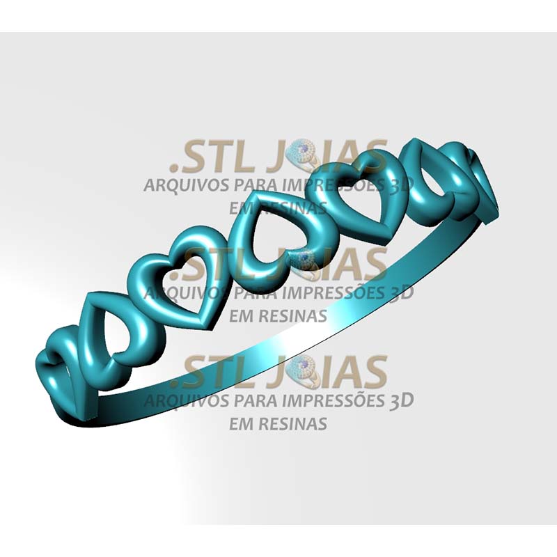 ANEL CORAÇÕES Arquivo para impressão 3D. Formato STL