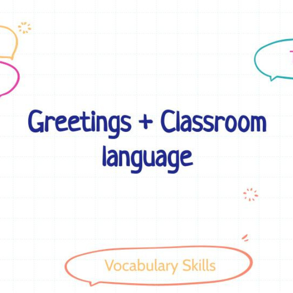 Lesson Plan: Greetings, classroom language + school supplies