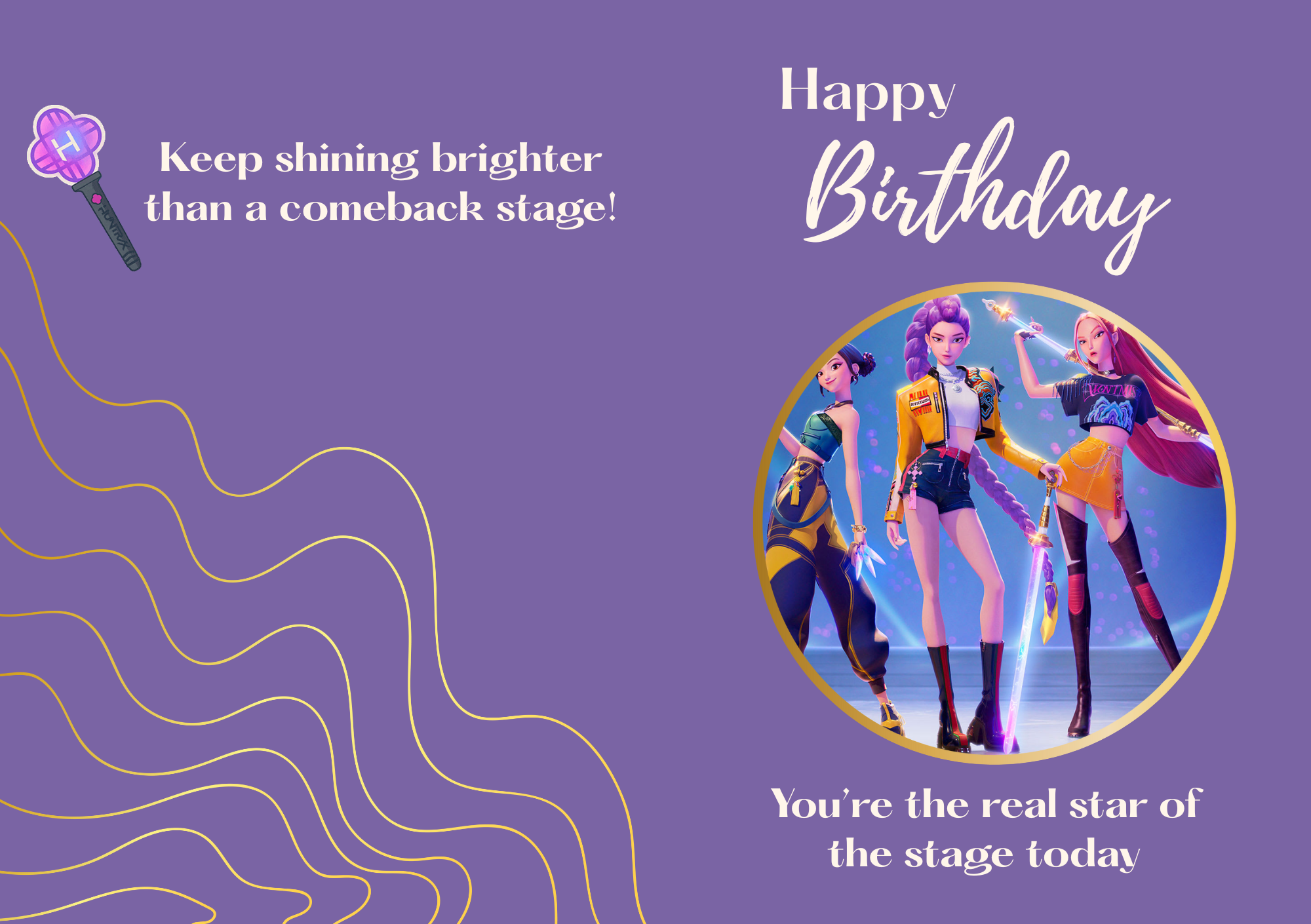Birthday Card — K-Pop Demonology Hunters Theme | Hotmart